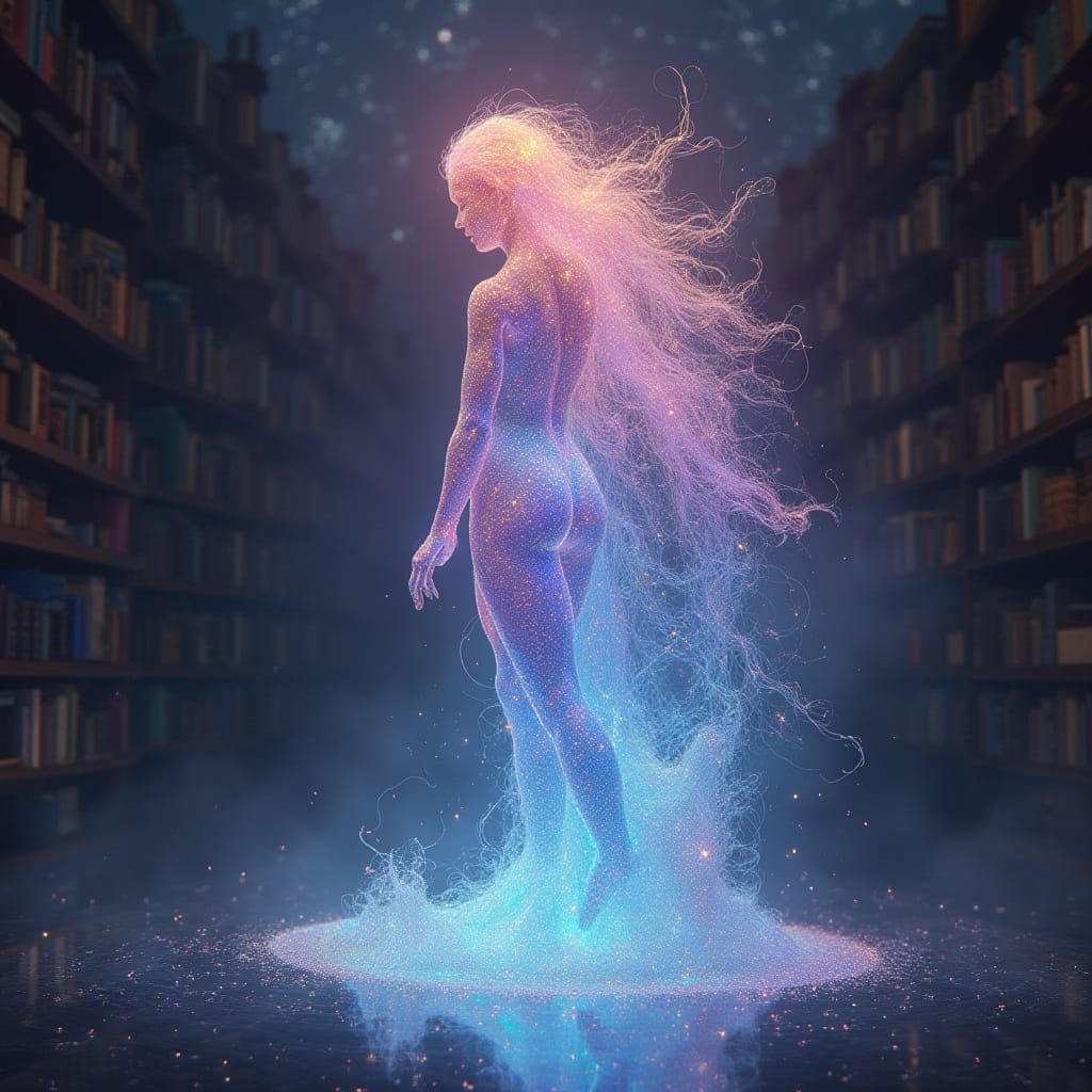 Radiant Dream Architect in Luminous Holographic Li... - AI Art