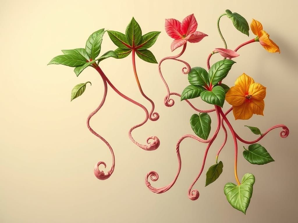 Dancing plants. Doodle style limbs.