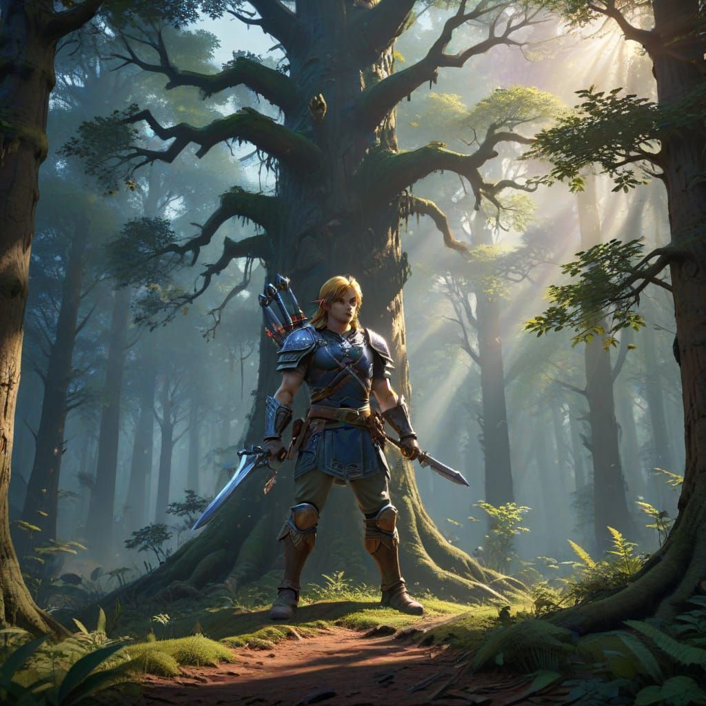 link from the legend of zelda - Link in Heroic Pose Before A...