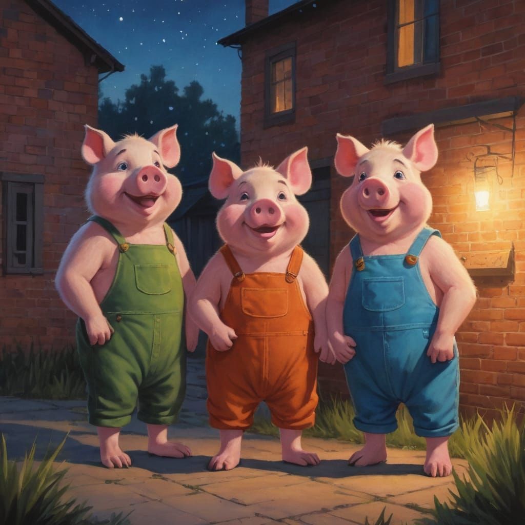 Three Little Pigs - AI Generated Artwork - NightCafe Creator
