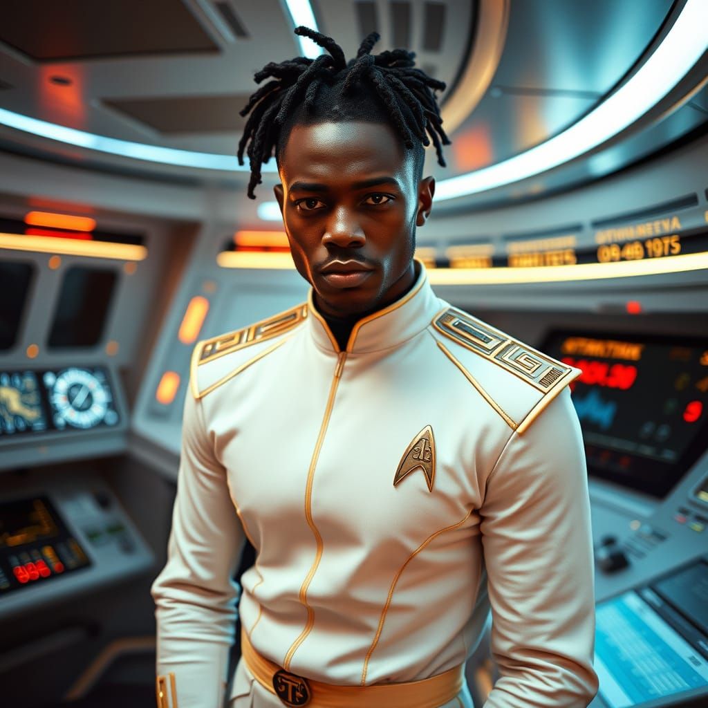 ISS Victory crewman - Black Man on Star Trek Bridge in Cinem...