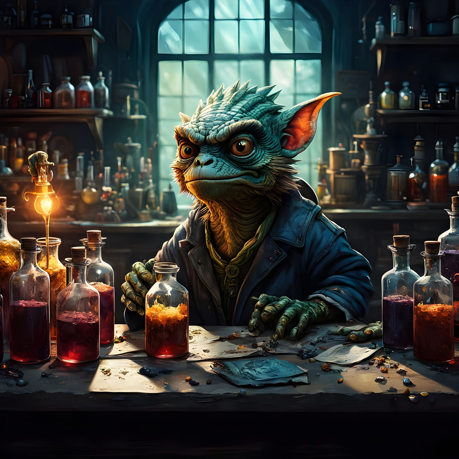 Gremlin - Mischief in the Laboratory: A Hyperrealistic Greml...