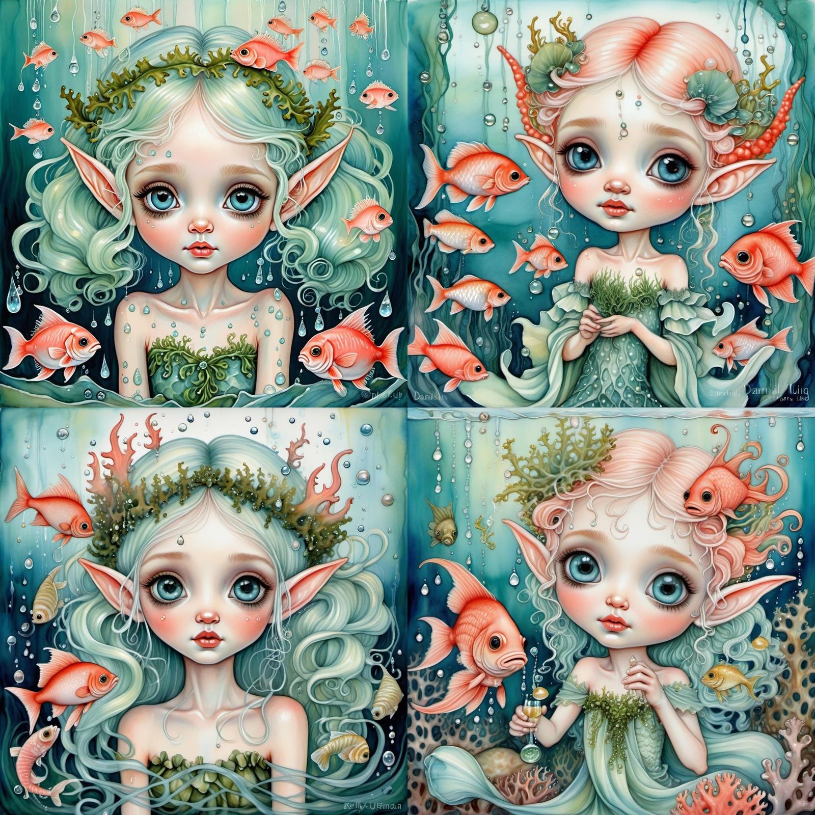 wet drops, splash, drip, seaweed,coral,fish, ocean sea waves water ...