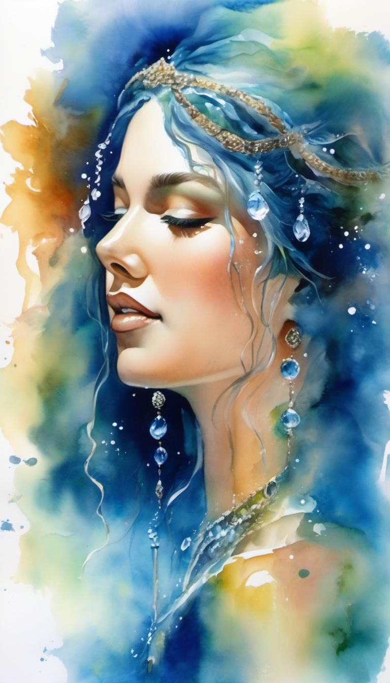 Elemental goddess of Water - AI Generated Artwork - NightCafe Creator