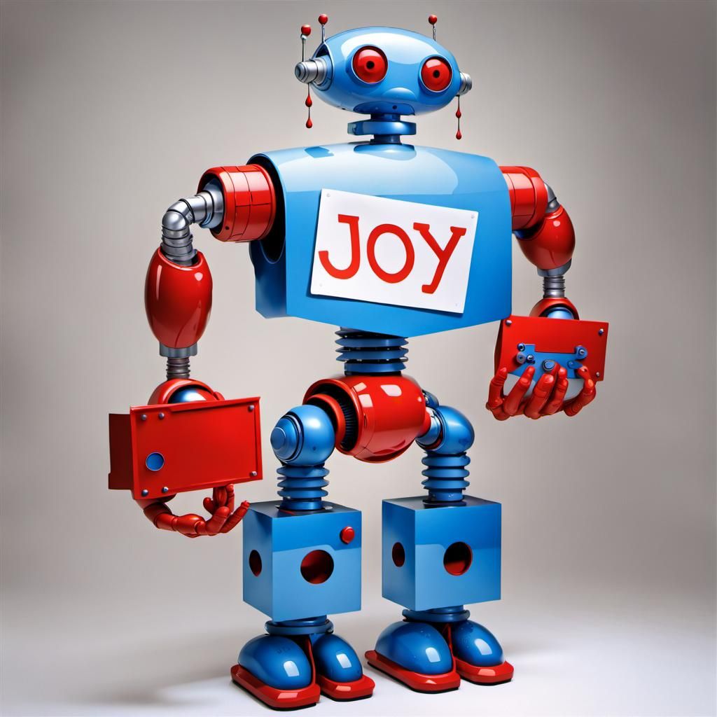 blue and red robot - AI Generated Artwork - NightCafe Creator
