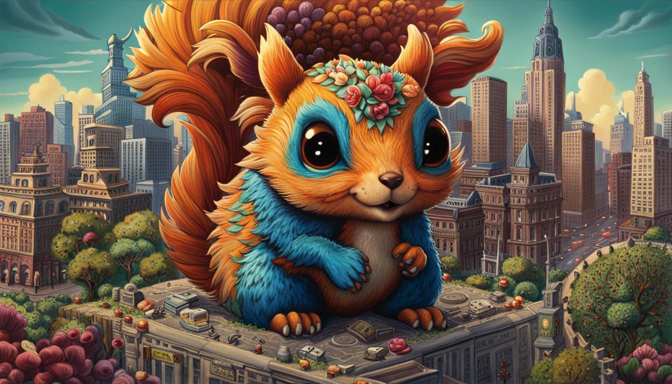 Cute Kaiju Squirrel - AI Generated Artwork - NightCafe Creator