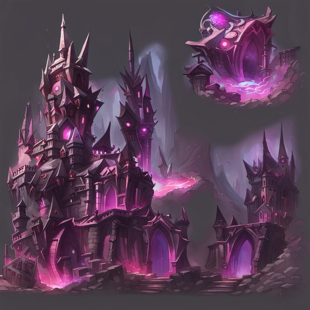 Evelynn's Obsidian Castle - League of Legends movie concept - AI ...