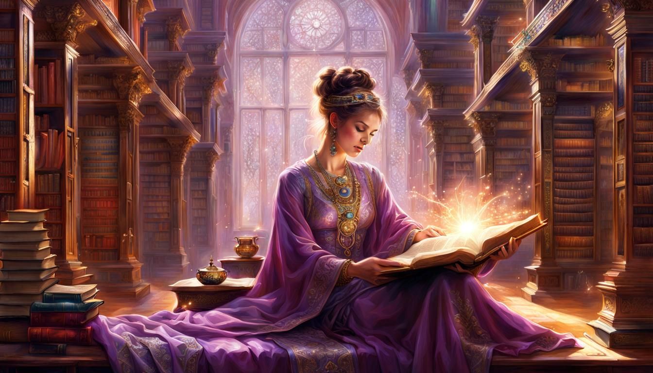 Mage Learning From the Advanced Tomes - AI Generated Artwork ...