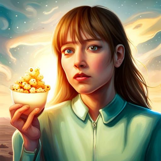 Popcorn alien servant 🍿 👽 - AI Generated Artwork - NightCafe Creator