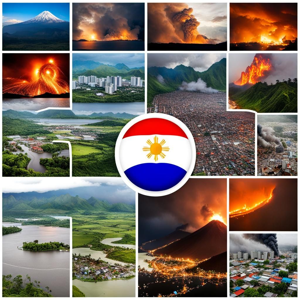 Photo collage About natural disasters in the Philippines including ...