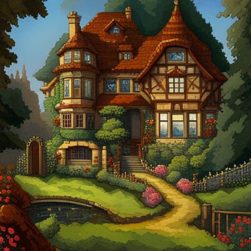 Pixel Mansion - AI Generated Artwork - NightCafe Creator