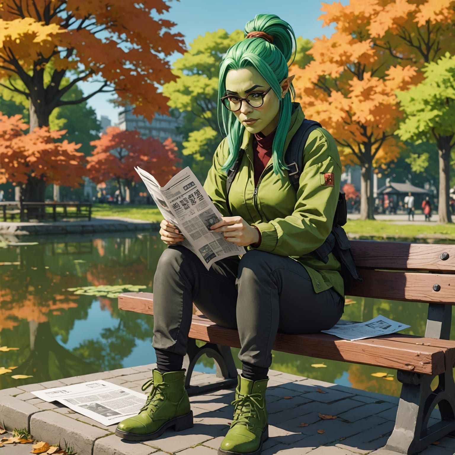 Orc Reading a Newspaper - AI Generated Artwork - NightCafe Creator