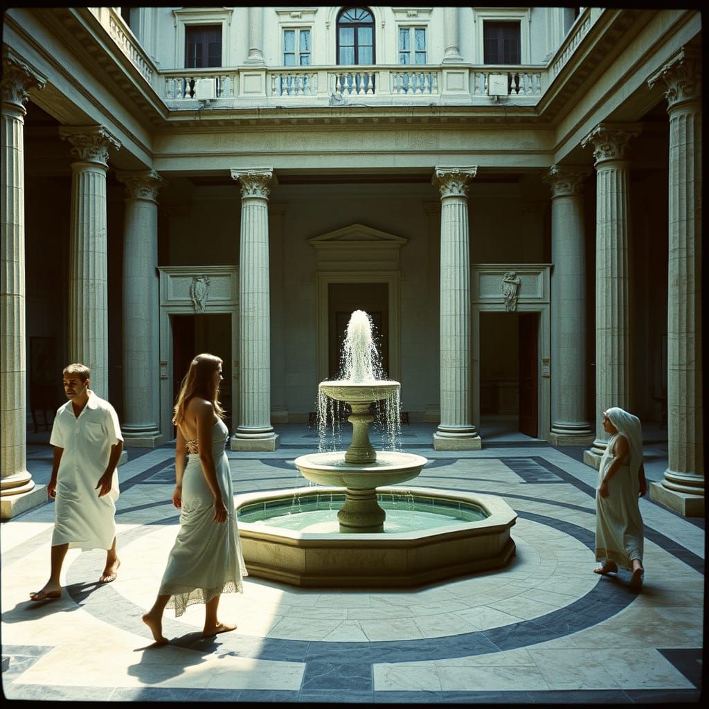 Ancient Roman Atrium in Cinematic Splendor - AI Art