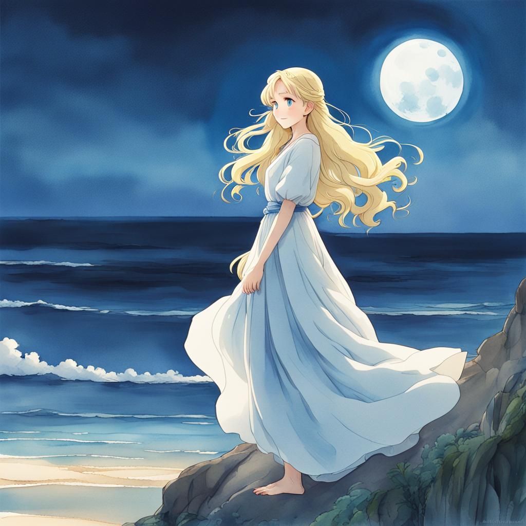 Woman in a blue dress v16 - AI Generated Artwork - NightCafe Creator