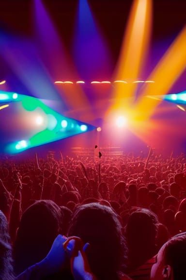 Photorealistic Rock concert; Full head an eyes Full body Anti-Aliasing ...