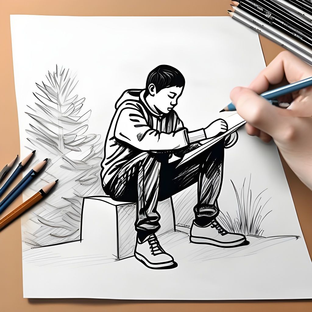 person drawing a drawing of a person drawing - AI Generated Artwork ...