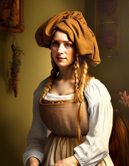 17th century natural looking Swedish peasant woman - AI Generated ...