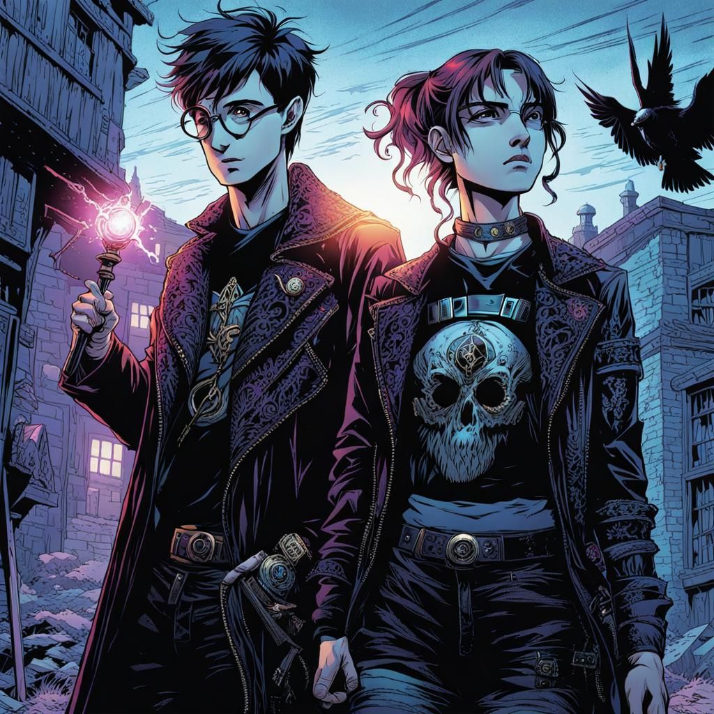 goth punk Harry Potter and Hermione - AI Generated Artwork - NightCafe ...