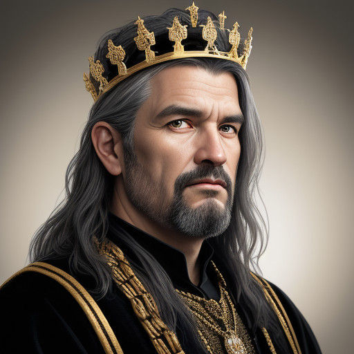 Medieval portrait - Ornate King in Formal Portrait