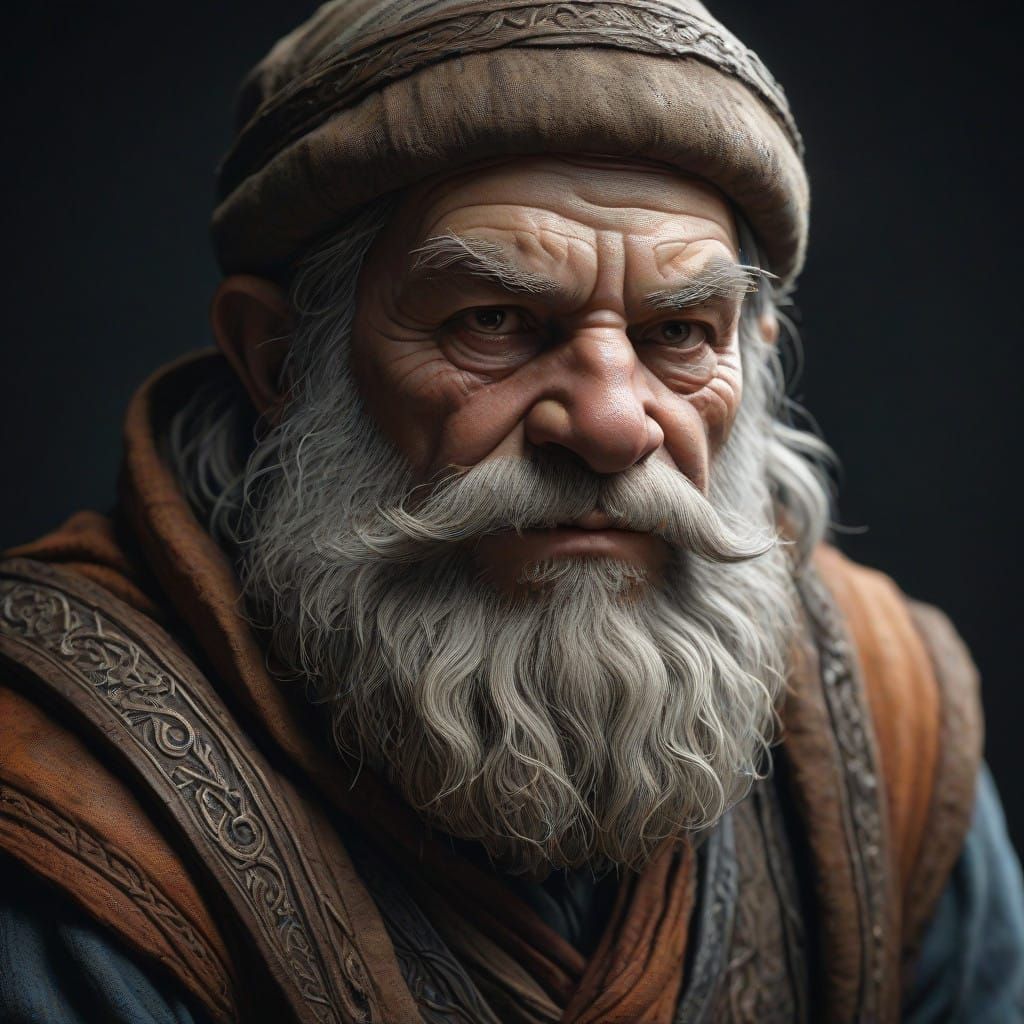 Grizzled Gruff Dwarf Rune Carver - Weathered Dwarf Rune Carv...
