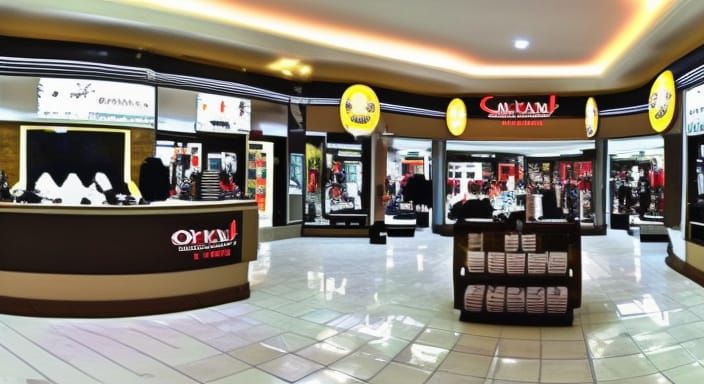 Upscale Shopping Mall for Men's Grooming and Style - AI Art