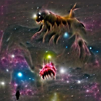 Monster gigantic creature in the space - AI Generated Artwork ...