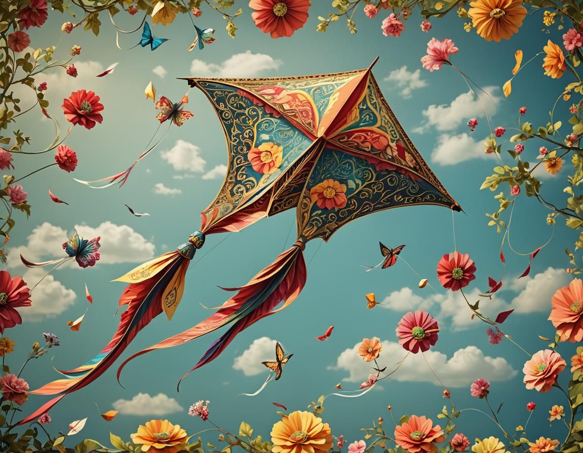 Spring Kite Detail - AI Generated Artwork - NightCafe Creator