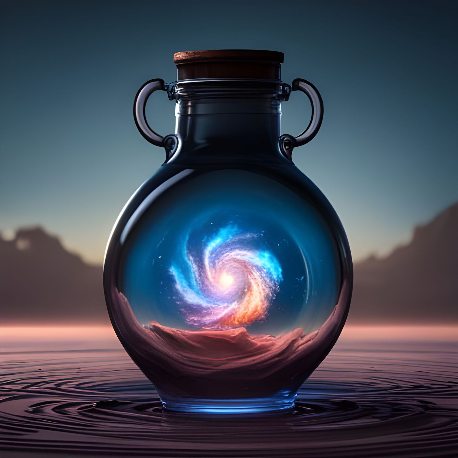 Bottled Galaxy - AI Generated Artwork - NightCafe Creator