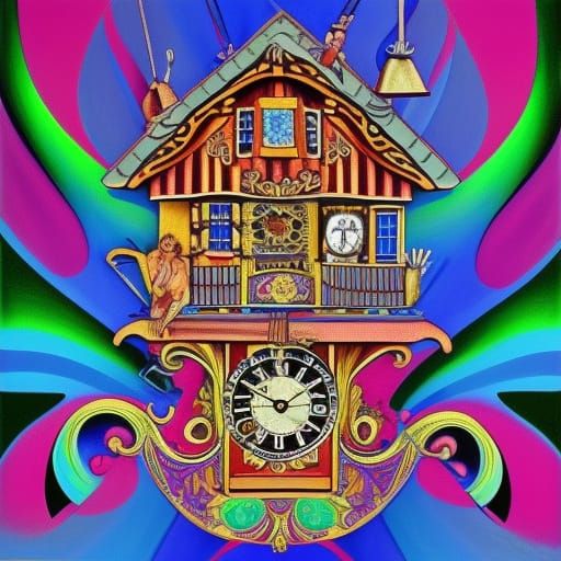 Psychedelic clock - AI Generated Artwork - NightCafe Creator