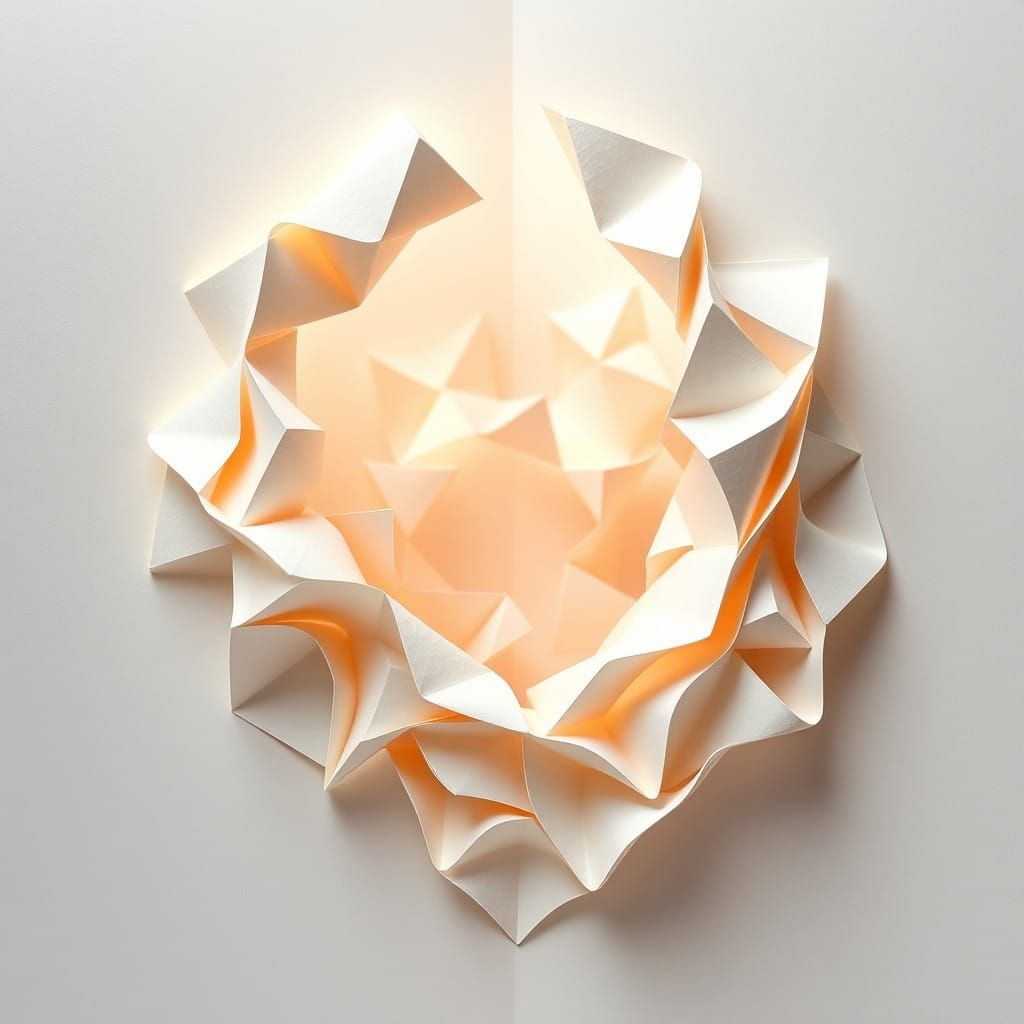 Abstract geometry Origami paper folds papercraft, made of paper ...