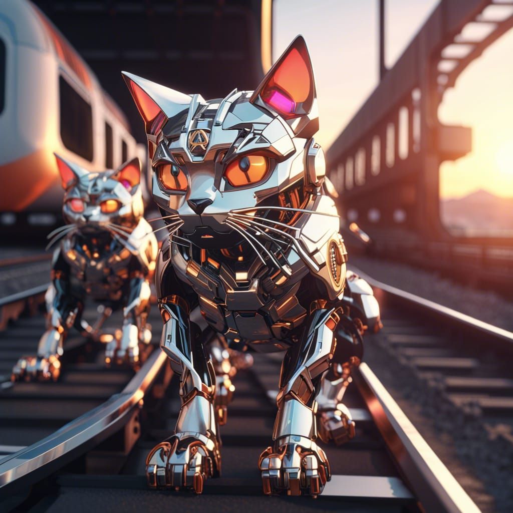 Cyborg cats - AI Generated Artwork - NightCafe Creator