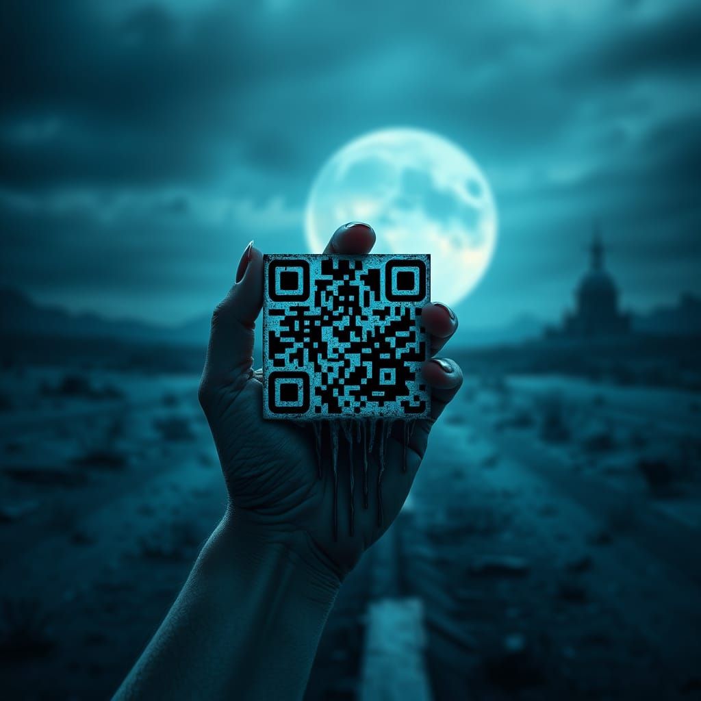 Surrealist Apocalypse Unfolds in a Melting QR Code - AI Art