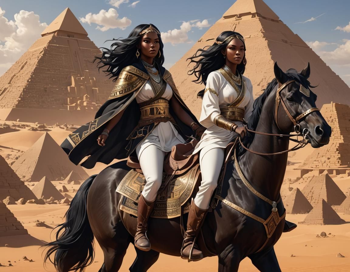 twins riding a horse - AI Generated Artwork - NightCafe Creator