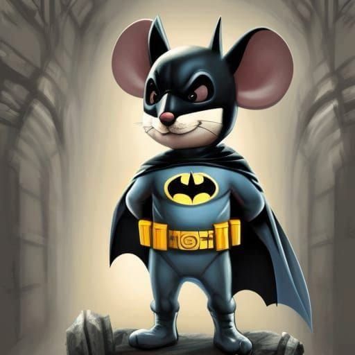 BatMouse - Adorable Mouse Dressed as Batman - AI Generated Artwork ...