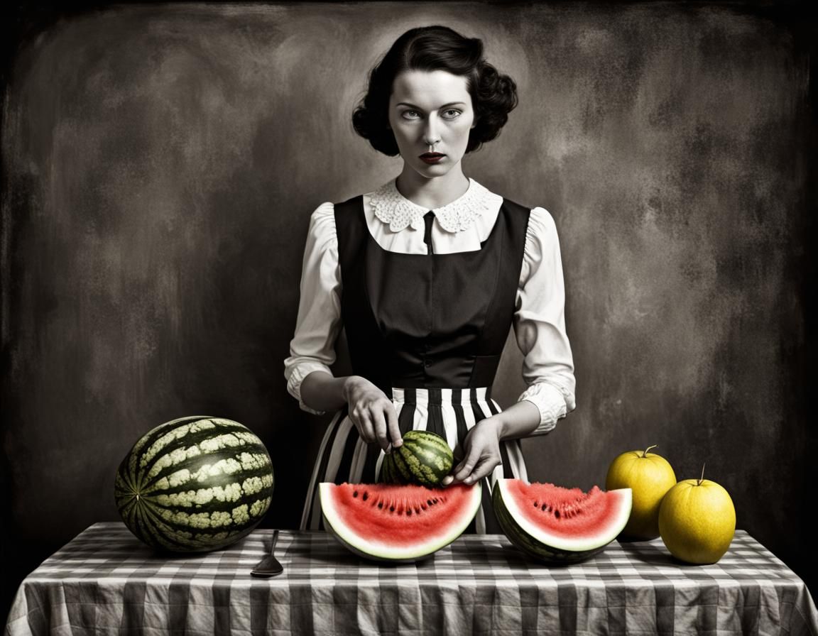 Watermelon Portrait - AI Generated Artwork - NightCafe Creator