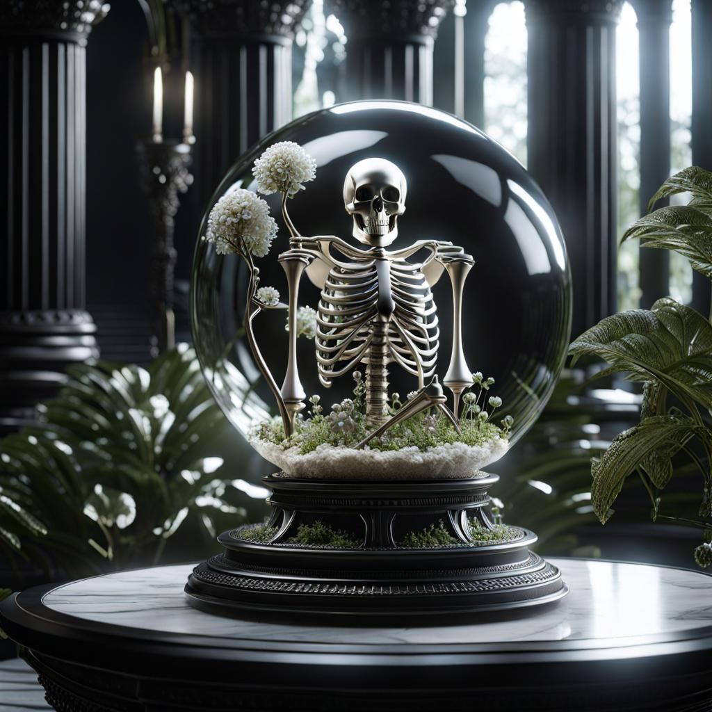 Skeleton_crystal_garden,_growing_from_spine,_Fairy_tale_photorealistic ...
