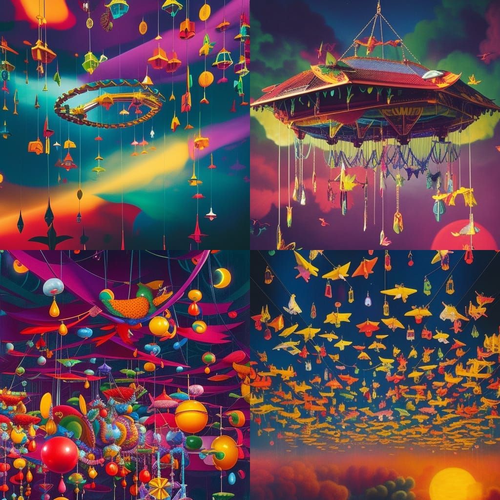 Infinity mobile in the sky - AI Generated Artwork - NightCafe Creator