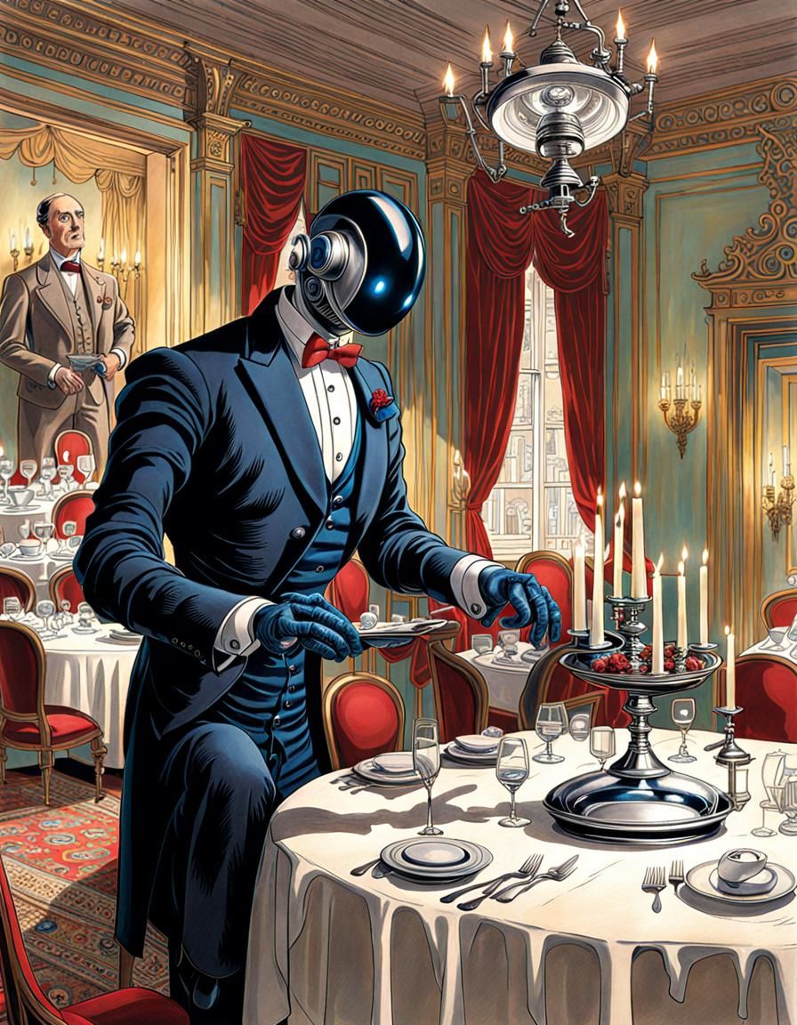 Robotic Butler - AI Generated Artwork - NightCafe Creator