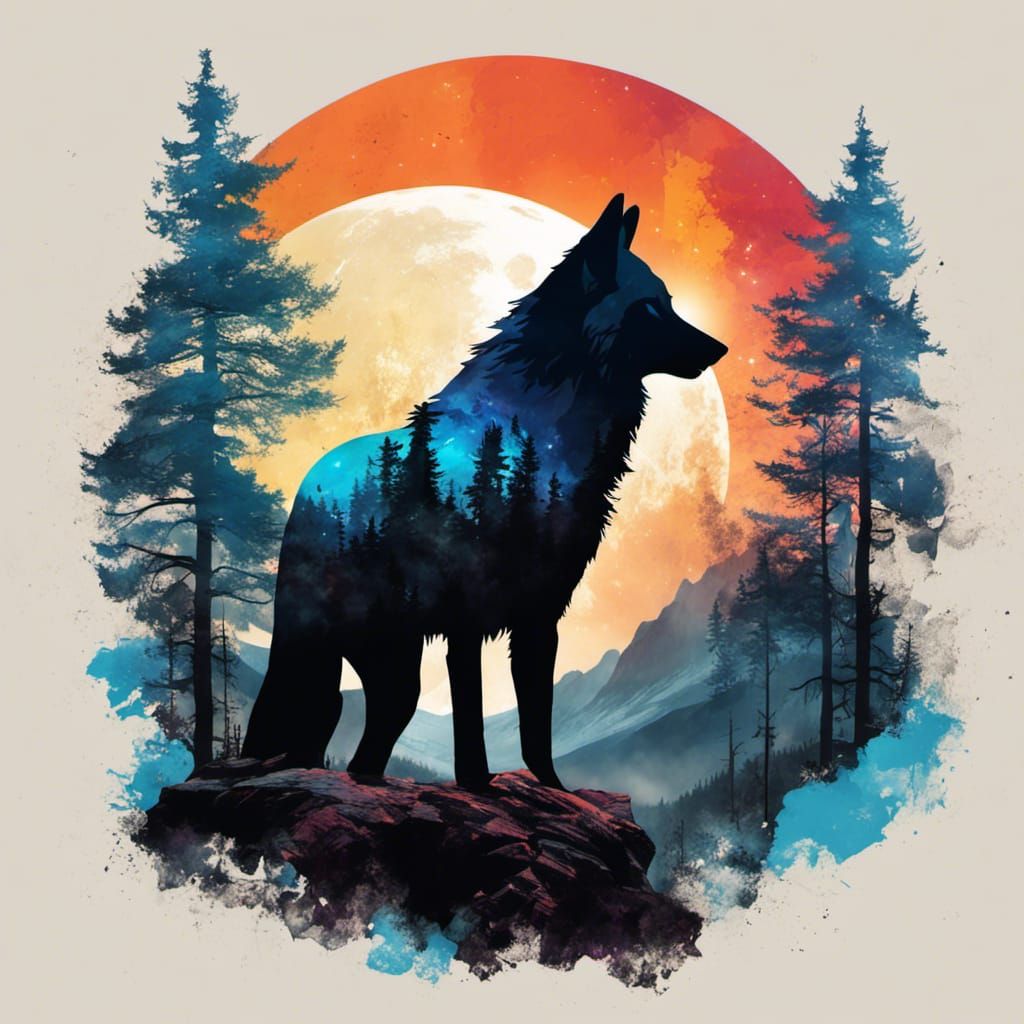 Wolf (thanks to Insaan) - AI Generated Artwork - NightCafe Creator