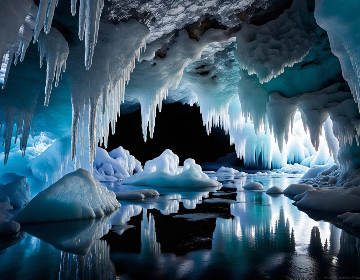Crystal Ice Cave - AI Generated Artwork - NightCafe Creator