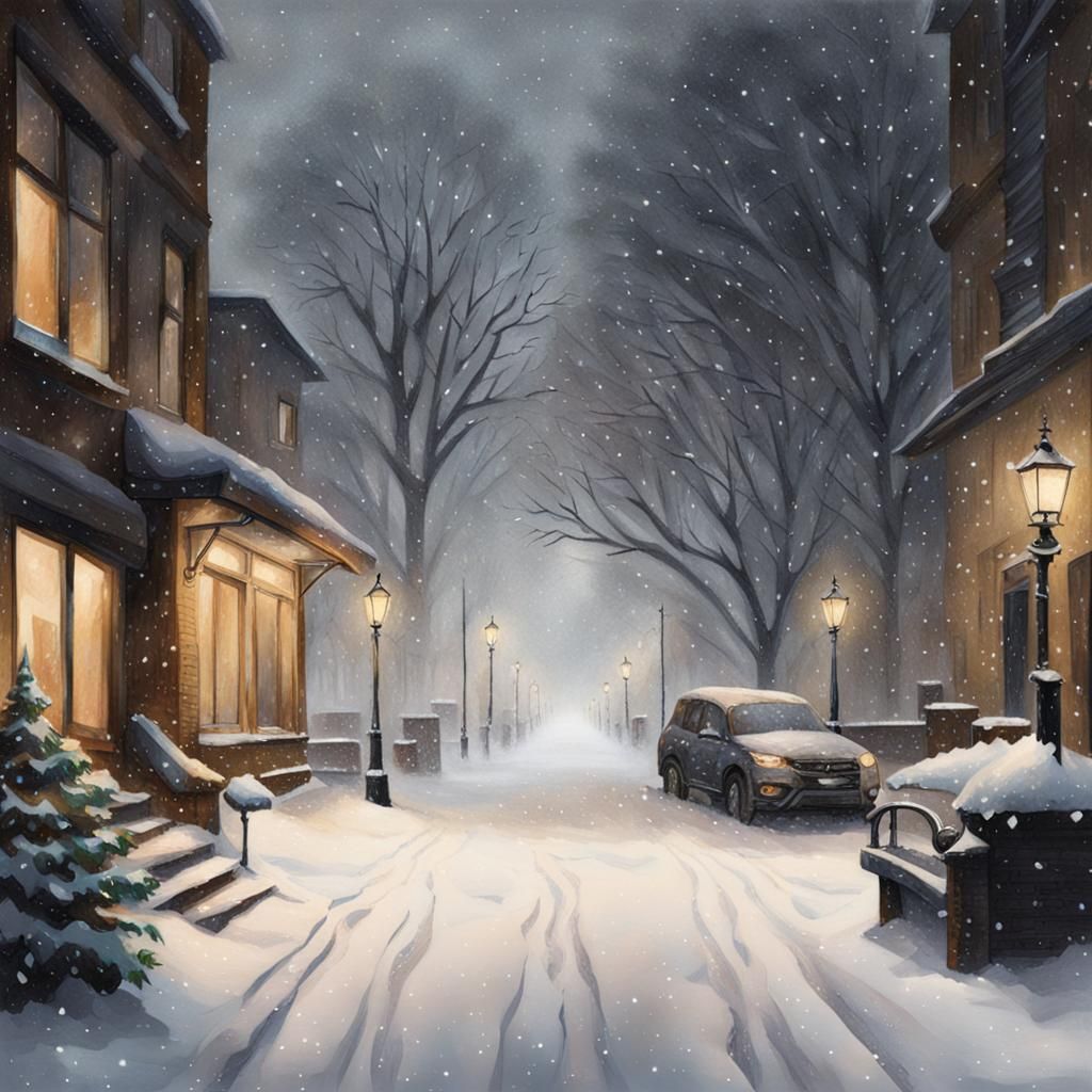 Snowfall - AI Generated Artwork - NightCafe Creator