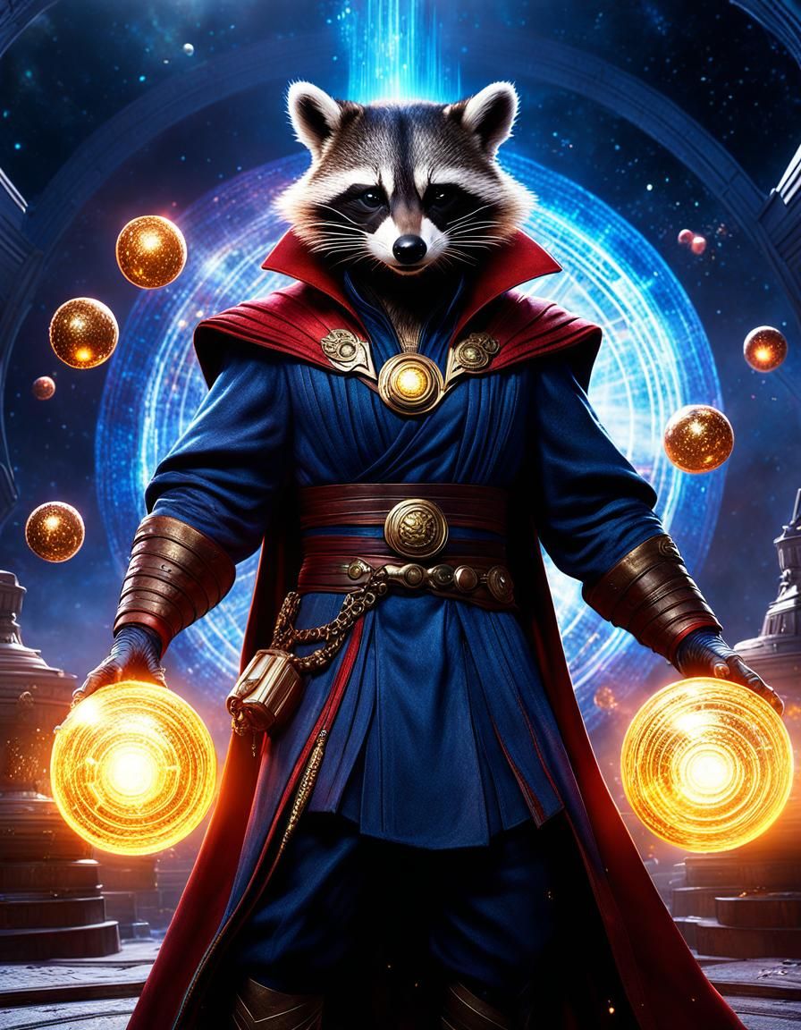 Rocket Racoon as Dr. Strange - AI Generated Artwork - NightCafe Creator
