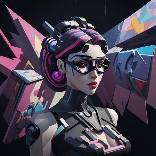 multi-vision bionic girl, splash art - AI Generated Artwork - NightCafe ...