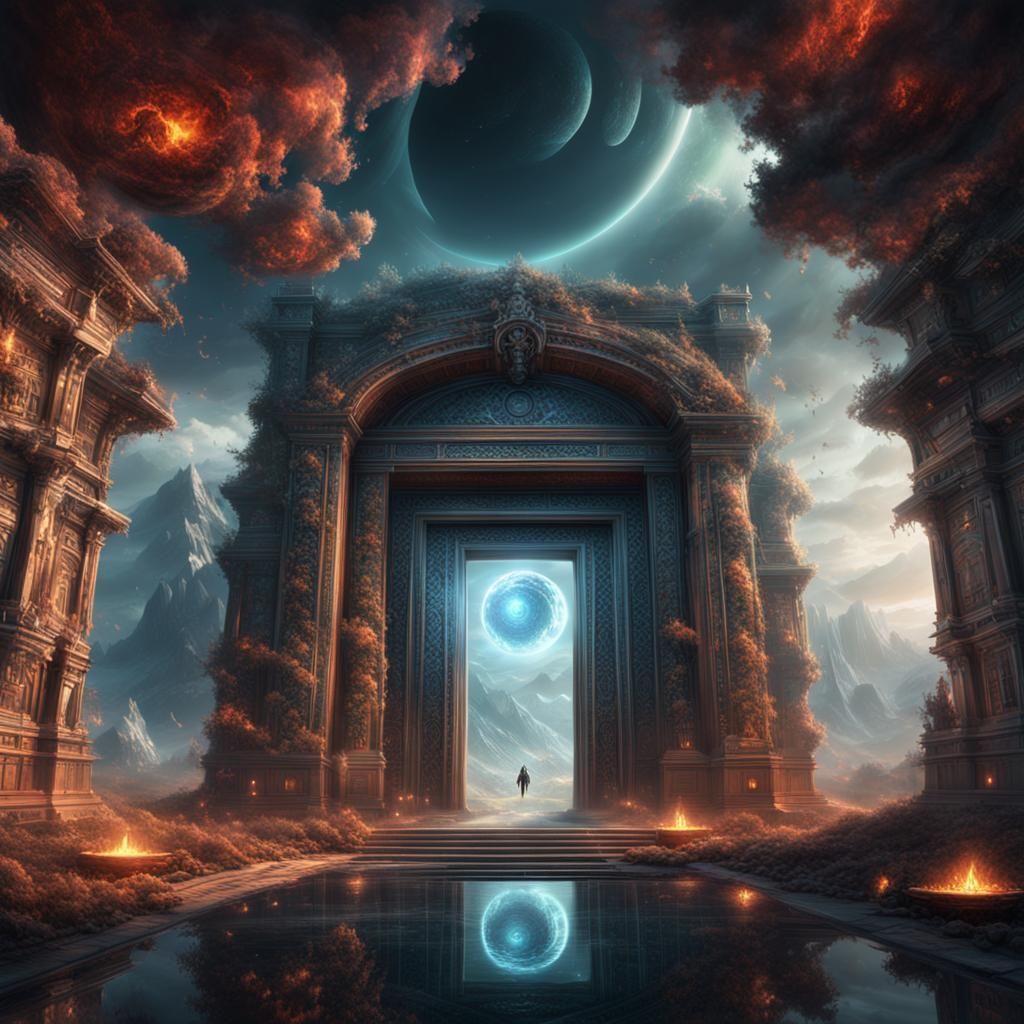 Ominous interdimensional portal made of law Epic cinematic brilliant ...