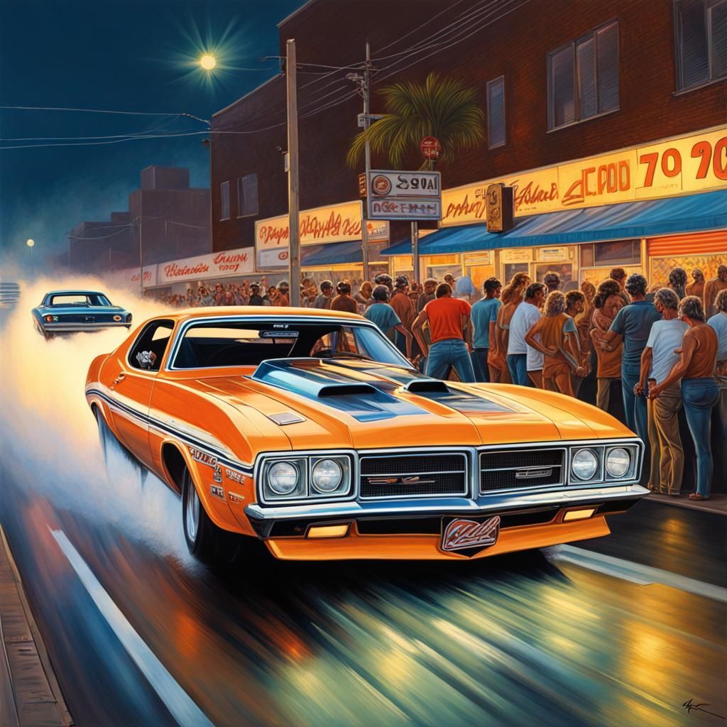 STREET DRAG RACING - AI Generated Artwork - NightCafe Creator