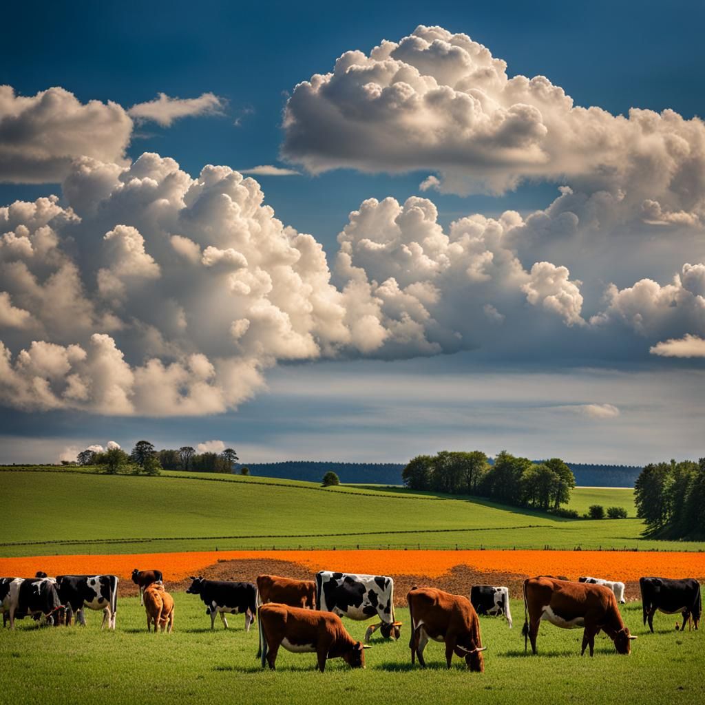 clouds and cows - AI Generated Artwork - NightCafe Creator