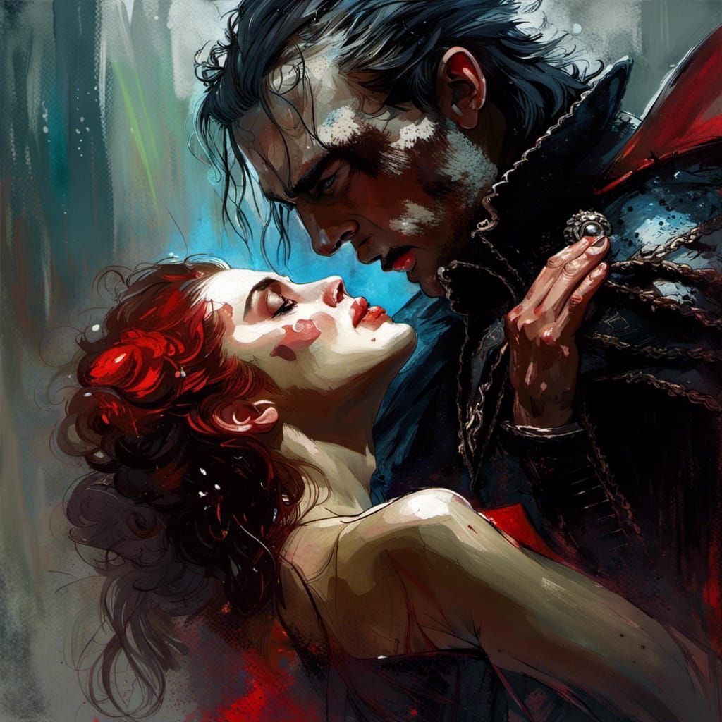 Vampire Embrace - AI Generated Artwork - NightCafe Creator
