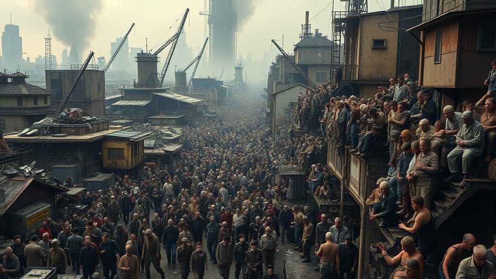 Dystopian Metropolis in Desperate Breeding Cycle - AI Art