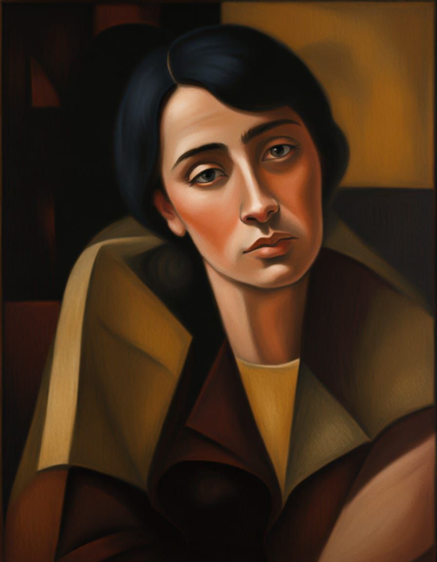 Impasto Tribute to Picasso's Olga - AI Art