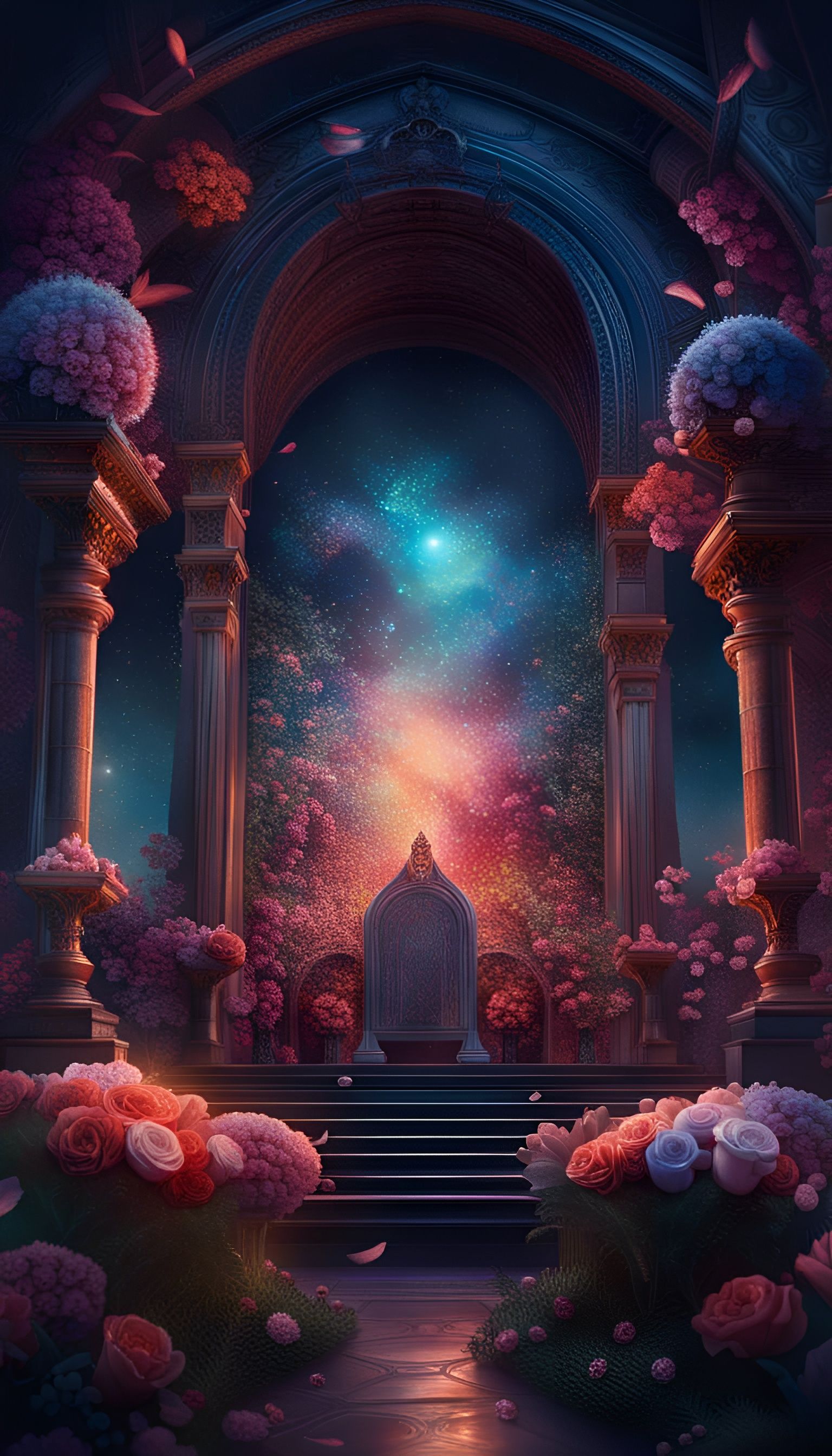 Cosmic Floral Funeral - AI Generated Artwork - NightCafe Creator